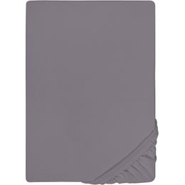 Spannbettlaken Biberna "Thea", silber (silber, grau), 1 Stk., Jersey-Elasthan, 180-200x200-220 25, Jersey-Elasthan, Obermaterial: 97% Baumwolle, 3% Elasthan, Bettlaken, Spannbettlaken, aus Baumwolle, f&uuml;r Matratzen bis 25 cm H&ouml;he, Bettlaken, Spannbetttuch