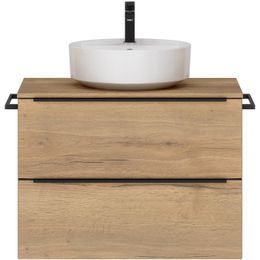 Badm&ouml;bel-Set Nobilia "Alvene", braun (eiche sierra nachbildung), B:80,3cm H:74,2cm T:48,5cm, Kastenm&ouml;bel-Sets, Badm&ouml;bel-Set, in vier Breiten