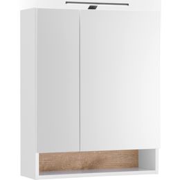 Spiegelschrank BASIC BY BALCULINA "Denver Spiegelschrank, Badezimmerschrank BxHxT 60x75x22", wei&szlig; (wei&szlig; matt), B:60cm H:75cm T:22cm, FSC-zertifizierter Holzwerkstoff, Schr&auml;nke, Spiegelschrank, Breite 60 cm, T&uuml;r L/R montierbar, Softclose