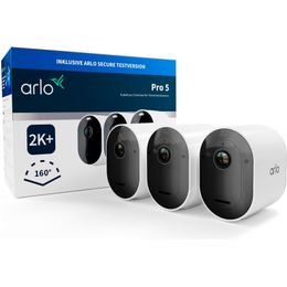 ARLO Überwachungskamera "Pro 5 2K+ Spotlight (3er Set)", schwarz-weiß (weiß, schwarz), B:5,2cm H:7,84cm T:8,9cm, Überwachungskameras