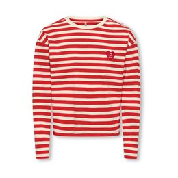 ONLY GIRLS Shirt M&auml;dchen Gr&ouml;&szlig;e 122/128 ecru / knallrot