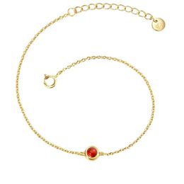 Glanzst&uuml;cke M&uuml;nchen Gliederarmband GLANZST&Uuml;CKE M&Uuml;NCHEN "GSM6023", gelbgold, rot, Armb&auml;nder, Damen, Materialmix, Gliederarmband, mit Granat