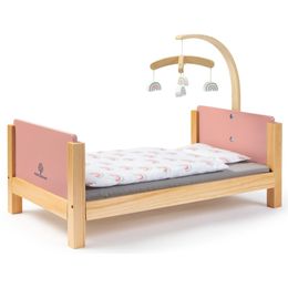 Puppenbett Musterkind "Barlia, altrosa/natur", rosa (altrosa, natur), Puppenmöbel, KinderB:31cm H:42cm T:55cm, mit Mobile, B:31cm H:42cm T:55cm