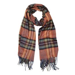 Wollschal "Scotland", Damen, orange, Polyacryl, Collezione Alessandro, gestreift, Basic, Modetücher, mit Karomuster, Made in Italy