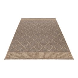 Teppich Obsession "My Oslo 710", grau (taupe), B:200cm H:7mm L:290cm, Polypropylen, Teppiche, Teppich, Rauten Muster, In- und Outdoor geeignet