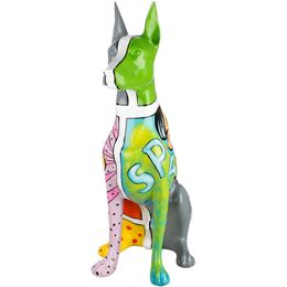 Tierfigur Gilde "Figur Hund Dobermann mehrfarbig H. 70 cm", bunt (mehrfarbig), B:50cm H:70cm T:28cm, Kunstharz, Dekofiguren