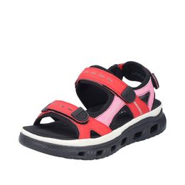 Rieker Sport Sandale Damen Größe 41 pink / feuerrot / schwarz / weiß