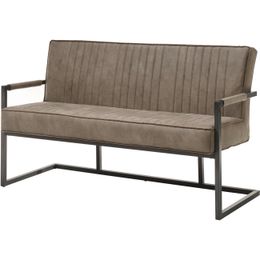 Freischwinger Stolkom "Linda", grau (taupe, anthrazit, sitzbank), B:47cm H:92cm T:70cm, Polyester, Stühle, Freischwinger, Federkern im Sitz, Sitzbank