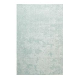 Teppich HOMIE LIVING "Sienna", gr&uuml;n (hellgr&uuml;n), B:70cm H:20mm L:140cm, Polyester, Teppiche, Teppich, Hochflor, Microfaser, uni, weich & kuschelig, Wohnzimmer, Schlafzimmer