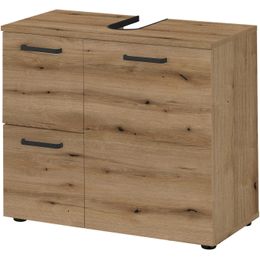 Waschbeckenunterschrank BASIC BY BALCULINA "Vanice, Badezimmerschrank B/H/T 70x60x35cm", evoke eichefarben, B:70cm H:60cm T:35cm, FSC-zertifizierter Holzwerkstoff, Schränke, Waschbeckenunterschrank