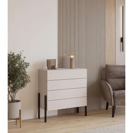 Kommode OTTO HOME "Jukon, Breite 84 cm, moderne grifflose Kommode", kaschmir, B:84cm H:90cm T:40cm, FSC-zertifizierter Holzwerkstoff, Melamin, Metall, Sideboards, Kommode, Schubladenkommode mit 4 Schubk&auml;sten, push to open Funktion