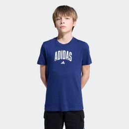 T-Shirt adidas Sportswear "J COLLEG T", Jungen, Gr. 128, blau (dunkelblau), Obermaterial: 100% Baumwolle, Shirts T-Shirt