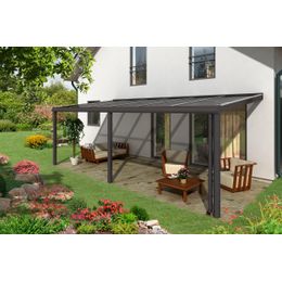 Skan Holz Terrassendach SKANHOLZ "Monza", grau (anthrazit), B:648cm, Aluminium, Terrassen&uuml;berdachungen, BxT: 648x307