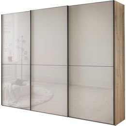 Schwebet&uuml;renschrank Wiemann "Phoenix, Made in Germany, modernes Design, Highlight, Blickfang", glas champagner, B:279cm H:236cm T:67cm, Schr&auml;nke, Schwebet&uuml;renschrank, maximaler Staurraum, inkl.Einlegeb&ouml;den, W&auml;scheb&ouml;den u. D&auml;mpfer