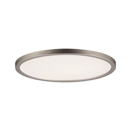 Paulmann LED Einbauleuchte "Areo IP44 rund 180mm 11W 770lm 3000K Nickel matt dimmbar 180mm 12W", grau (nickelfarben), 1, Ø 18cm H: 1cm, 1 Stk., Leuchten, Einbaupanel