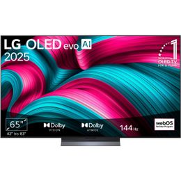 LG OLED-Fernseher "OLED65C5ELB", Energieeffizienz: F (A-G), grau (grau, schwarz), 65, Fernseher, Topseller