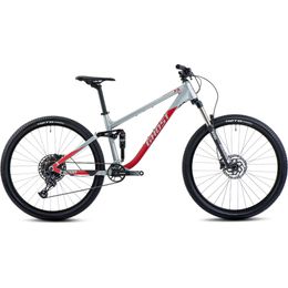 Mountainbike GHOST "Kato FS Base AL" Gr. 39, grau (hellgrau, rot), Fahrr&auml;der, Damen, 39cm, 27,5 Zoll (69,85cm), f&uuml;r Damen und Herren, Kettenschaltung