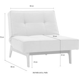 Sessel INNOVATION LIVING &trade; "Splitback Designsessel, 3-fach verstellbarer R&uuml;ckenlehne, Breite 90cm", blau (lightblau), B:90cm H:79cm T:95cm, Strukturstoff fein &raquo;Soft&laquo; (100% Polyester);Strukturstoff grob &raquo;MIXED DANCE&laquo; (100% Polyester);Strukturstoff weich &raquo;Coastal&laquo; (100% Polyester);Webstoff fein &raquo;FLASHTEX&laquo; (100% Polyester);Samtstoff &raquo;Velvet&laquo; (100% Polyester), Sessel, Sessel, mit Eik Beine, in skandin