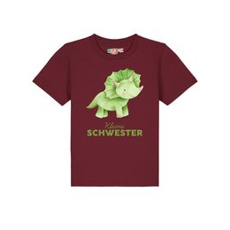 Watabout.kids Shirt 'Dinosaurier 01 Kleine Schwester' girl Red size 122/128