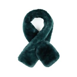 Wollschal "Flausch", Damen, gr&uuml;n, Polyester, Collezione Alessandro, unifarben, Basic, Modet&uuml;cher, superweicher Kragen und Schal