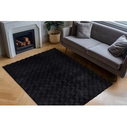 Teppich Obsession "Diamond Cut 800", grau (anthrazit), B:160cm H:30mm L:230cm, Polyester, Teppiche, Teppich, Uni Farben, Hoch-Tief Effekt, weich & kuschelig