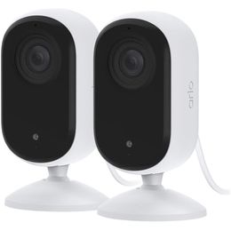 ARLO Smart Home Kamera "ESSENTIAL 2 2K Indoor Camera 2er-Pack", schwarz-weiß (weiß, schwarz), B:4,7cm H:9,7cm T:3,6cm, Überwachungskameras