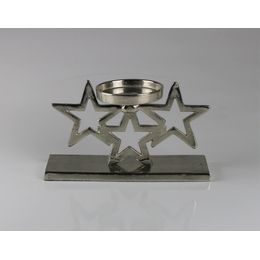 Kerzenst&auml;nder AM Design "aus Aluminium", silber, B:12cm H:24cm, Aluminium, Kerzenhalter, BxH: 12x24 cm