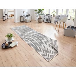 Teppich NORTHRUGS "Palma Wendeteppich" Gr. 12, grau, B:80cm H:5mm L:250cm, Kunstfaser, Teppiche, Teppich, In-& Outdoor, Wetterfest, Balkon, L&auml;ufer, Wohnzimmer, Wasserfest
