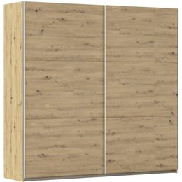 Schwebetürenschrank Rauch "Kleiderschrank Drehtürenschrank Schrank Garderobe KRONACH TOPSELLER", braun (eiche artisan, griffleisten alu), B:218cm H:210cm T:59cm, Holzwerkstoff, Schränke, Schwebetürenschrank, mit Spiegel und viel Stauraum, Metallgriffleisten, MADE IN GERMANY