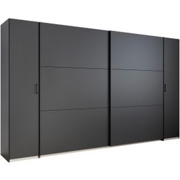 Schwebetürenschrank Rauch "Kleiderschrank Drehtürenschrank Schrank Garderobe KRONACH TOPSELLER", grau (graumetallic, griffleisten graumetallic), B:354cm H:210cm T:59cm, Holzwerkstoff, Schränke, Schwebetürenschrank, mit Dreh- und Schwebetüren und vielen Einlegeböden MADE IN GERMANY, Topseller
