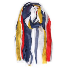 Modeschal "Friah", Damen, bunt (multi), Polyester, Collezione Alessandro, gestreift, Basic, Modet&uuml;cher, mit schmalen und breiten L&auml;ngsstreifen