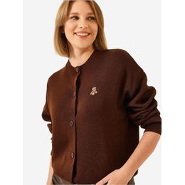 Bianco Lucci Knit Cardigan female Brown size S/L