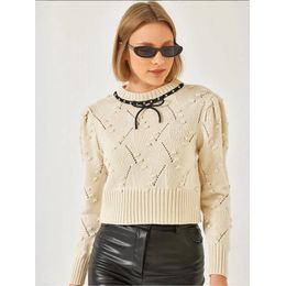 Bianco Lucci Sweater female Beige size S/L