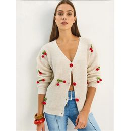 Bianco Lucci Knit Cardigan female Beige size S/L
