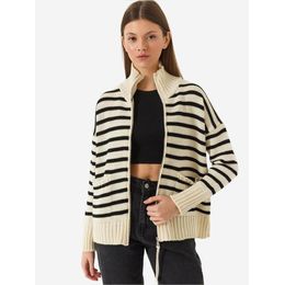 Bianco Lucci Strickjacke Damen Gr&ouml;&szlig;e S/L creme / schwarz