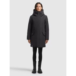 Kurzmantel Khujo "DIANCE", Damen, Gr. S, winter grau, Canvas, 100% Polyester, unifarben, eingesetzt elastischer Bund mit Windstopper, M&auml;ntel Kurzmantel