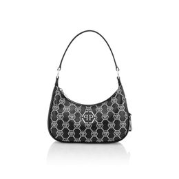 Schultertasche Philipp Plein "Monogram Verziert", Damen, 02, schwarz, Taschen Schultertasche