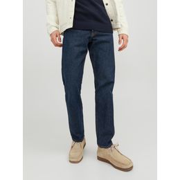 Jack & Jones Loose-fit-Jeans JACK & JONES "JJICHRIS JJORIGINAL SBD 921 SN", Herren, Gr. 28, L&auml;nge 32, blau (blau, denim), Denim/Jeans, Obermaterial: 100% Baumwolle, Abriebeffekte, loose fit lang, Jeans, mit G&uuml;rtelschlaufen