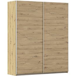 Schwebetürenschrank Rauch "Kleiderschrank Drehtürenschrank Schrank Garderobe KRONACH TOPSELLER", braun (eiche artisan, griffleisten alu), B:175cm H:210cm T:59cm, Holzwerkstoff, Schränke, Schwebetürenschrank, mit Spiegel und viel Stauraum, Metallgriffleisten, MADE IN GERMANY
