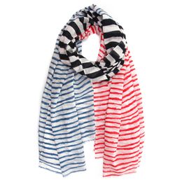 Modeschal "Lenyah", Damen, wei&szlig;, Baumwolle, Collezione Alessandro, gestreift, Basic, Modet&uuml;cher, breit, mit Querstreifen