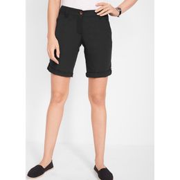Bermudas bonprix "Stretch Bermuda", Damen, Gr. 36, N-Gr, schwarz, Web, Obermaterial: 97% Baumwolle, 3% Elasthan, unifarben, regular fit kniefrei, Hosen Bermudas, Stretch Bermuda