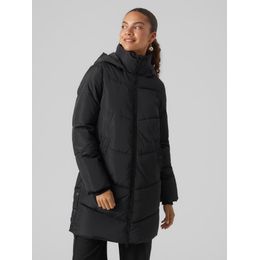 V&eacute;ro Moda Steppmantel VERO MODA "VMHALSEY COAT BOOS", Damen, Gr. M, schwarz, Web, Obermaterial: 100% Polyester, unifarben, regular fit Po-bedeckend, M&auml;ntel Steppmantel