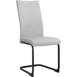 Esszimmerstuhl Inosign "Darcel", grau (hellgrau, schwarz), B:43cm H:100cm T:60cm, Stoff, St&uuml;hle, Esszimmerstuhl, Freischwinger