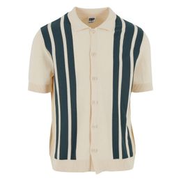 Langarmhemd Urban Classics "Urban Classics Knit Retro Shirt", Herren, Gr. XXL, US-Gr&ouml;&szlig;en, sandwei&szlig;, bottlegr&uuml;n, 100% Baumwolle, normal, Hemden
