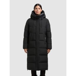 Steppmantel Khujo "VELIA", Damen, Gr. L, schwarz, 100% Polyester, unifarben, eingesetzt elastischer Bund mit Windstopper, M&auml;ntel Steppmantel