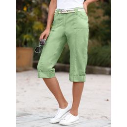 Caprihose Casual Looks, Damen, Gr. 50, Normalgr&ouml;&szlig;en, gr&uuml;n (eucalyptus), 98% Baumwolle, 2% Elasthan, unifarben, 3/4-L&auml;nge, Hosen Caprihose