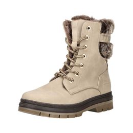 Schn&uuml;rstiefelette Tom Tailor "Tom Tailor Stiefelette Lederimitat/Textil", Damen, Gr. 40, cream, Lederimitat, Textil, Schuhe Schn&uuml;rstiefelette