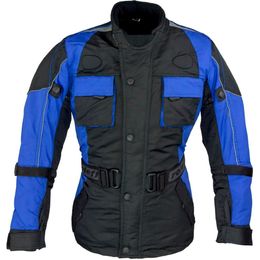 Motorradjacke Roleff "Kids" Gr. XL, schwarz (schwarz, blau), Jacken, Kinder, XL, Obermaterial: 100% Polyester. Innenfutter: 100% Polyester, geeignet f&uuml;r Kinder, mit Sicherheitsstreifen