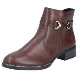 Stiefelette Rieker, Damen, Gr. 39, lila (marrone), Lederimitat, unifarben, Schuhe Stiefelette, Business-Stiefelette, Boots, mit Innenrei&szlig;verschluss, schmale Form