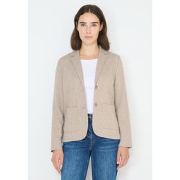 Kurzblazer Cecil, Damen, Gr. M (40), creamy wei&szlig;, Stoff, 79% Polyester, 18% Viskose, 3% Elasthan, unifarben, regular fit normal, V-Ausschnitt, abgesteppt, Blazer Kurzblazer